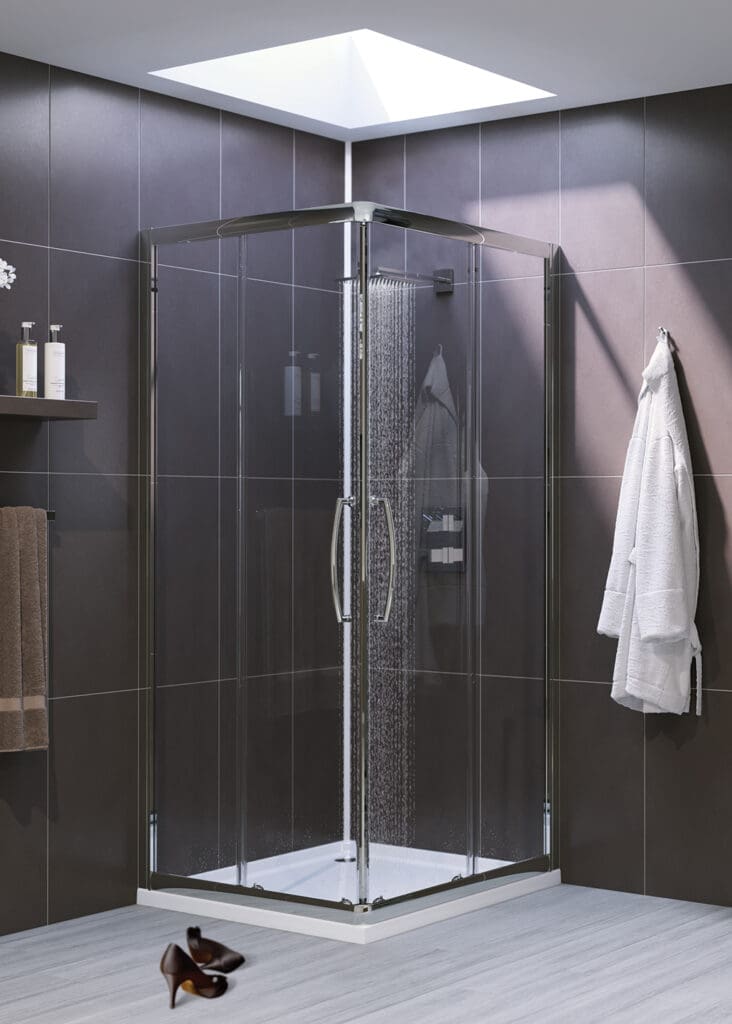 Semi-Frameless Corner Entry - Shower Enclosures | Lakes