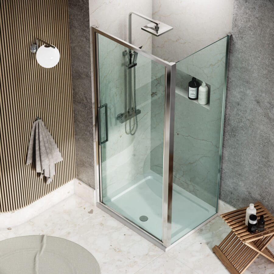 Wave Hinged Door - Lakes Showering Spaces